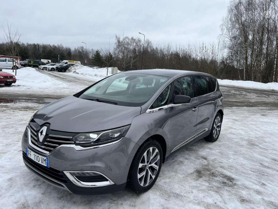 Grey Renault Espace 2016 in Kaunas, with an engine capacity of 1.60 L and mileage of 230 thousand km for 10450 €, photo 1 on AUTOMOTO.COM.LV