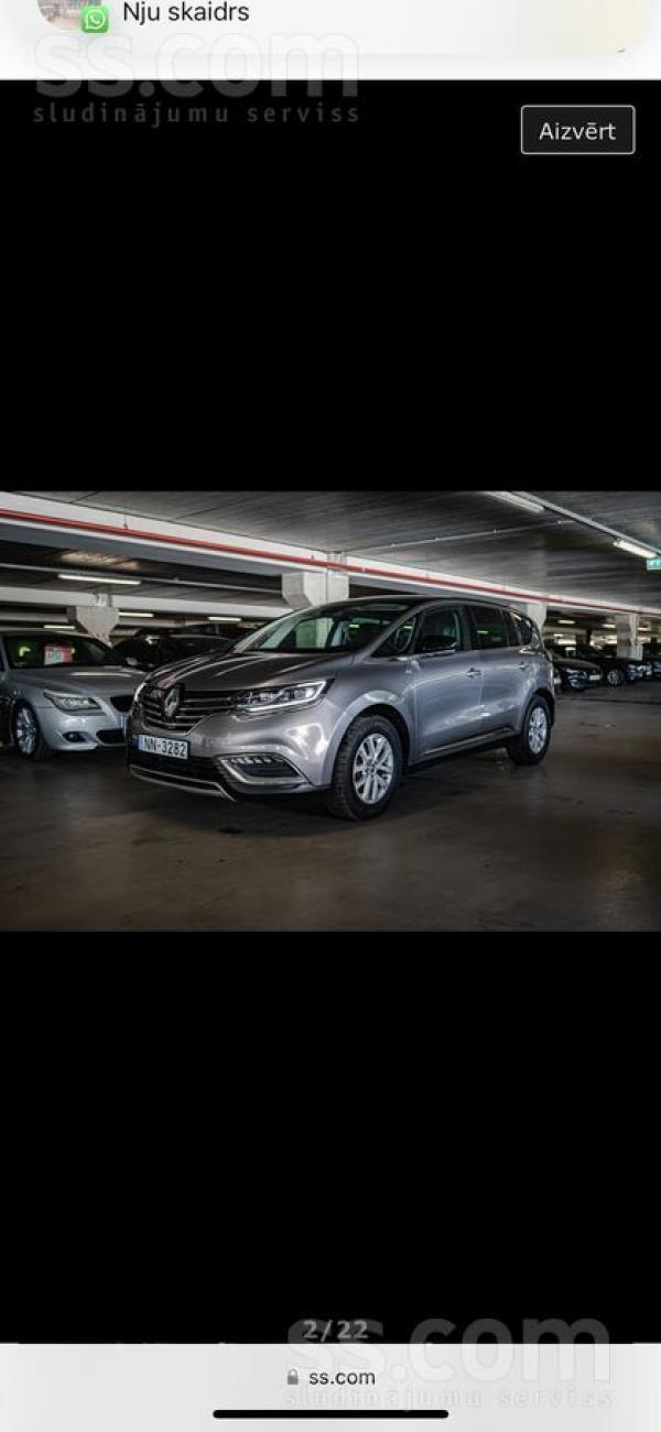 Pelēks Renault Espace 2017 Rīga, ar dzinēja tilpumu 1.60 L un nobraukumu 239 tūkst. km par 8800 €, foto 4 vietnē AUTOMOTO.COM.LV