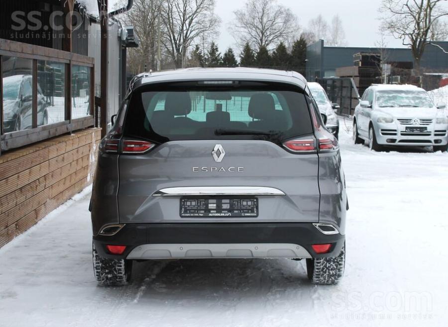 Grey Renault Espace 2018 in Riga, with an engine capacity of 1.60 L and mileage of 0 thousand km for 11650 €, photo 8 on AUTOMOTO.COM.LV
