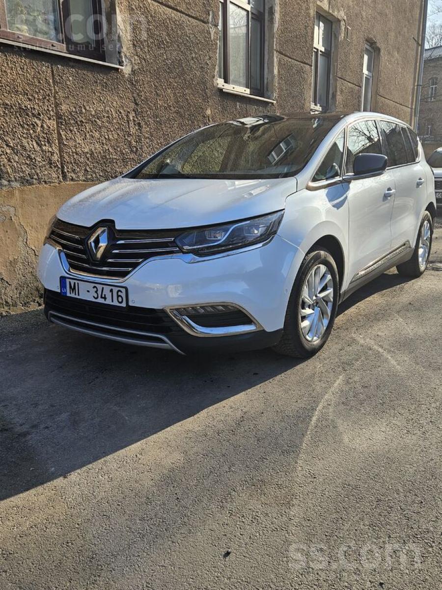 White Renault Espace 2016 in Riga, with an engine capacity of 1.60 L and mileage of 242 thousand km for 9950 €, photo 1 on AUTOMOTO.COM.LV