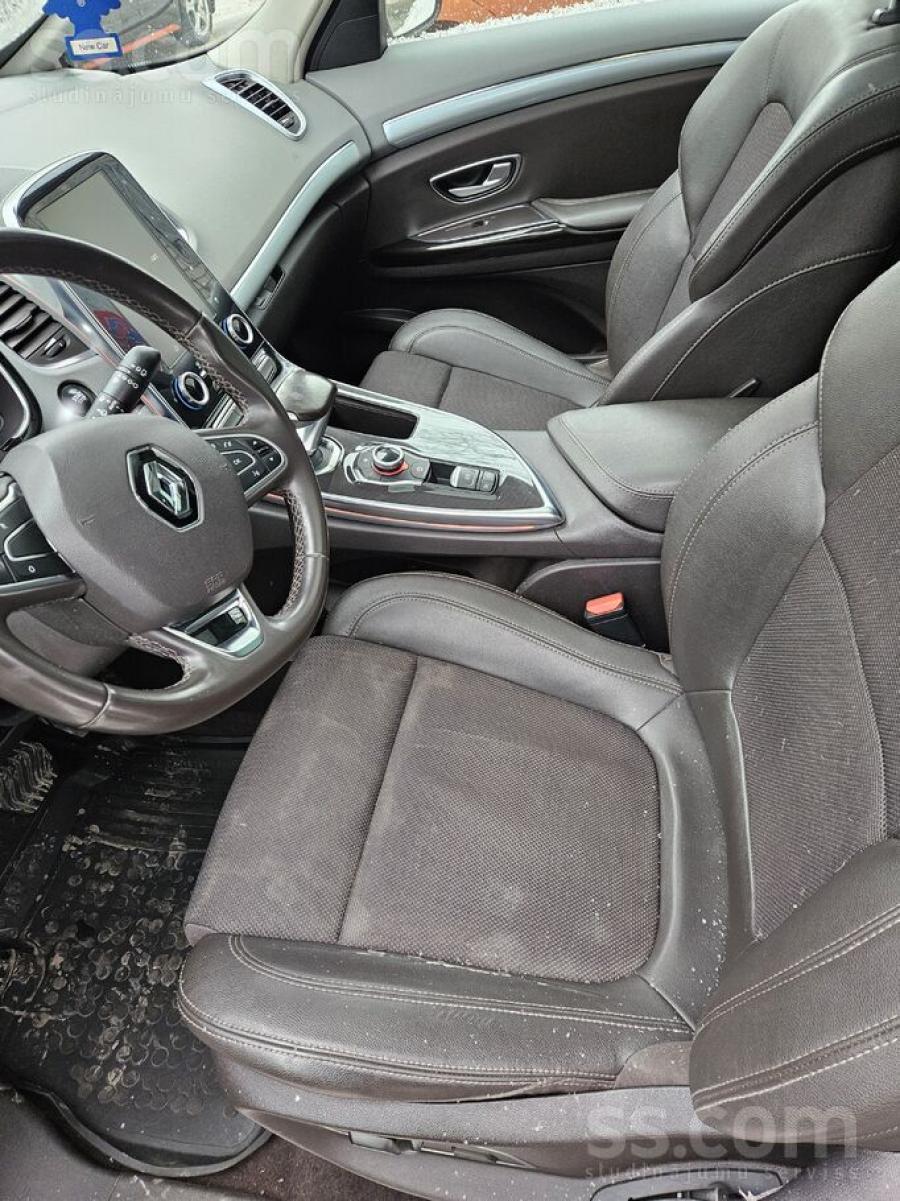 White Renault Espace 2016 in Riga, with an engine capacity of 1.60 L and mileage of 242 thousand km for 9950 €, photo 12 on AUTOMOTO.COM.LV