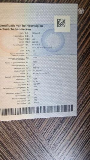 Черный Рено Флюенс 2013 в Таураге, объемом двигателя 1.60 л и пробегом 192 тыс. км за 3450 €, фото 17 на AUTOMOTO.COM.LV