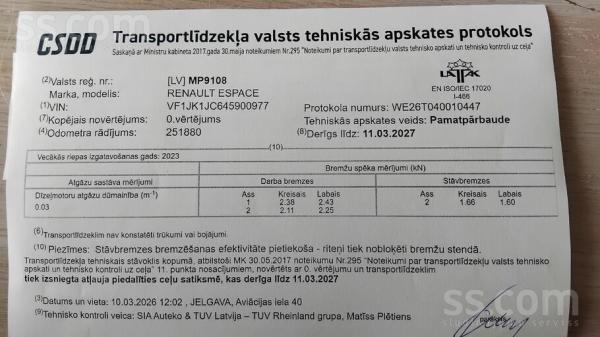 Pelēks Renault grand-espace 2011 Jelgava, ar dzinēja tilpumu 2.00 L un nobraukumu 252 tūkst. km par 4500 €, foto 4 vietnē AUTOMOTO.COM.LV
