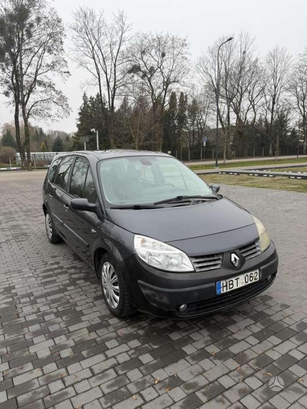 Black Renault Grand Scenic 2006 in Kaunas, with an engine capacity of 1.87 L and mileage of 265 thousand km for 840 €, photo 1 on AUTOMOTO.COM.LV