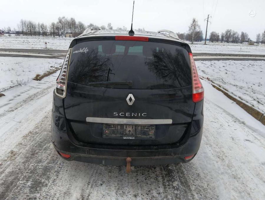Black Renault Grand Scenic 2013 in Marijampole, with an engine capacity of 1.46 L and mileage of 276 thousand km for 2750 €, photo 10 on AUTOMOTO.COM.LV