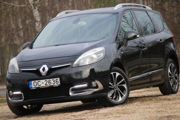Black Renault Grand Scenic 2015 in Riga, with an engine capacity of 1.20 L and mileage of 152 thousand km for 7290 €, photo 1 on AUTOMOTO.COM.LV