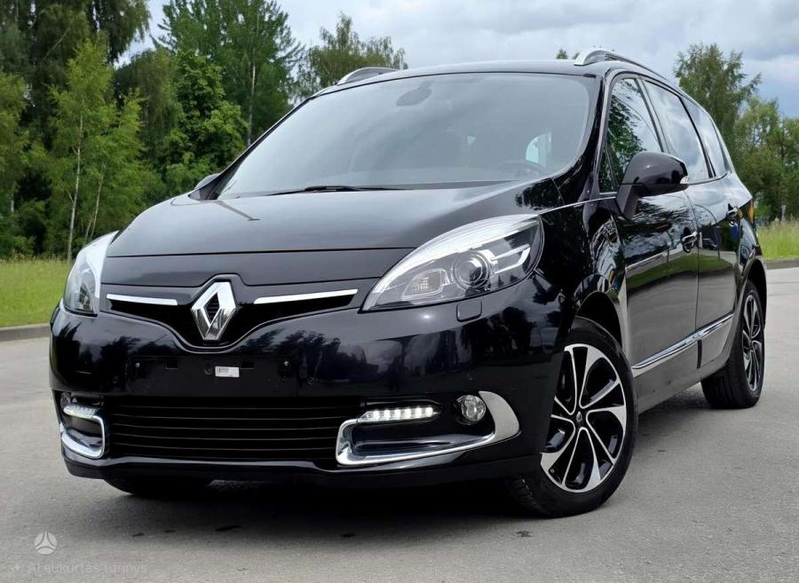 Black Renault Grand Scenic 2015 in Taurage, with an engine capacity of 1.60 L and mileage of 219 thousand km for 5300 €, photo 3 on AUTOMOTO.COM.LV