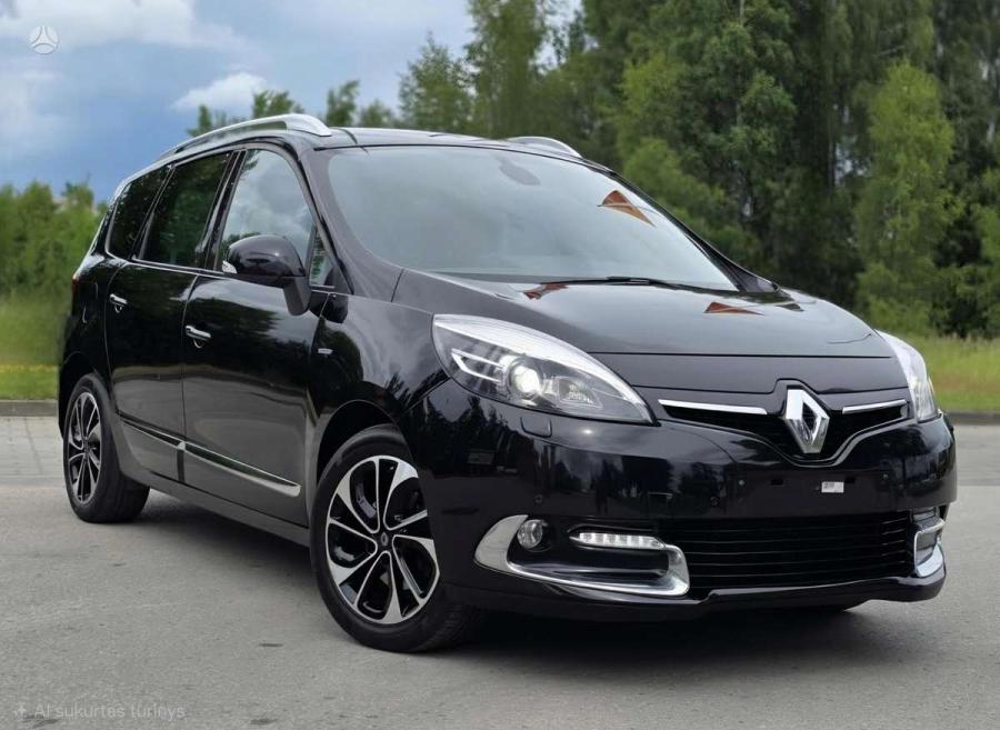 Black Renault Grand Scenic 2015 in Taurage, with an engine capacity of 1.60 L and mileage of 219 thousand km for 5300 €, photo 4 on AUTOMOTO.COM.LV