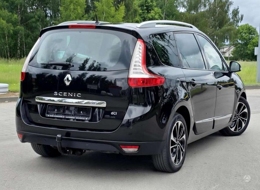 Black Renault Grand Scenic 2015 in Taurage, with an engine capacity of 1.60 L and mileage of 219 thousand km for 5300 €, photo 6 on AUTOMOTO.COM.LV