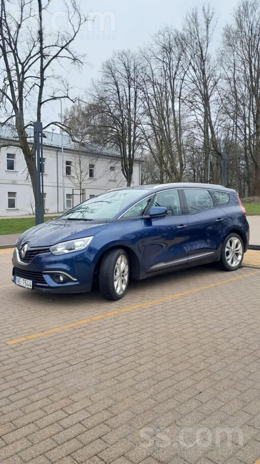 Blue Renault Grand Scenic 2018 in Riga, with an engine capacity of 1.50 L and mileage of 198 thousand km for 8100 €, photo 1 on AUTOMOTO.COM.LV