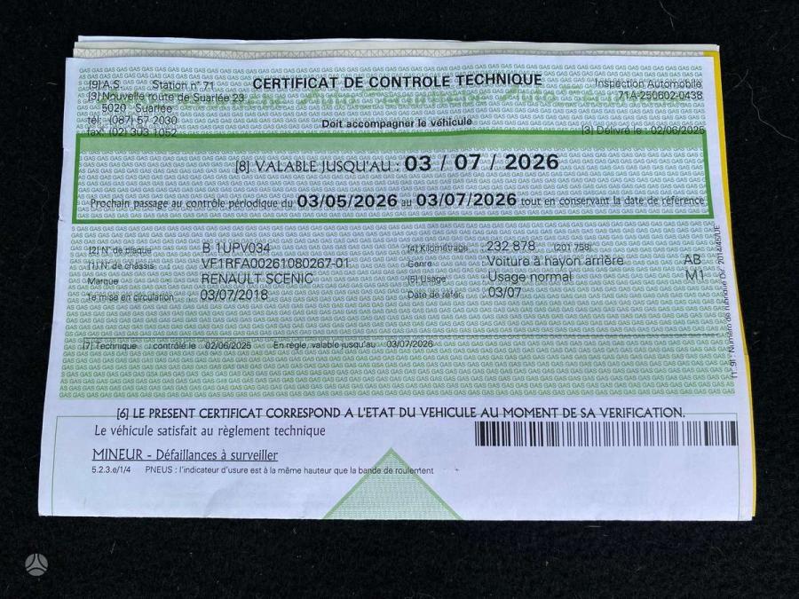 Синий Рено Гранд Сценик 2018 в Расейняй, объемом двигателя 1.46 л и пробегом 264 тыс. км за 7950 €, фото 20 на AUTOMOTO.COM.LV