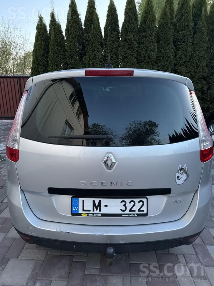 Grey Renault Grand Scenic 2011 in Riga, with an engine capacity of 1.90 L and mileage of 268 thousand km for 3600 €, photo 5 on AUTOMOTO.COM.LV