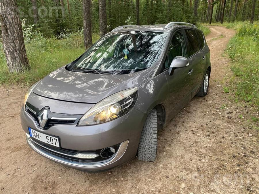 Grey Renault Grand Scenic 2013 in Riga, with an engine capacity of 1.50 L and mileage of 385 thousand km for 3500 €, photo 3 on AUTOMOTO.COM.LV