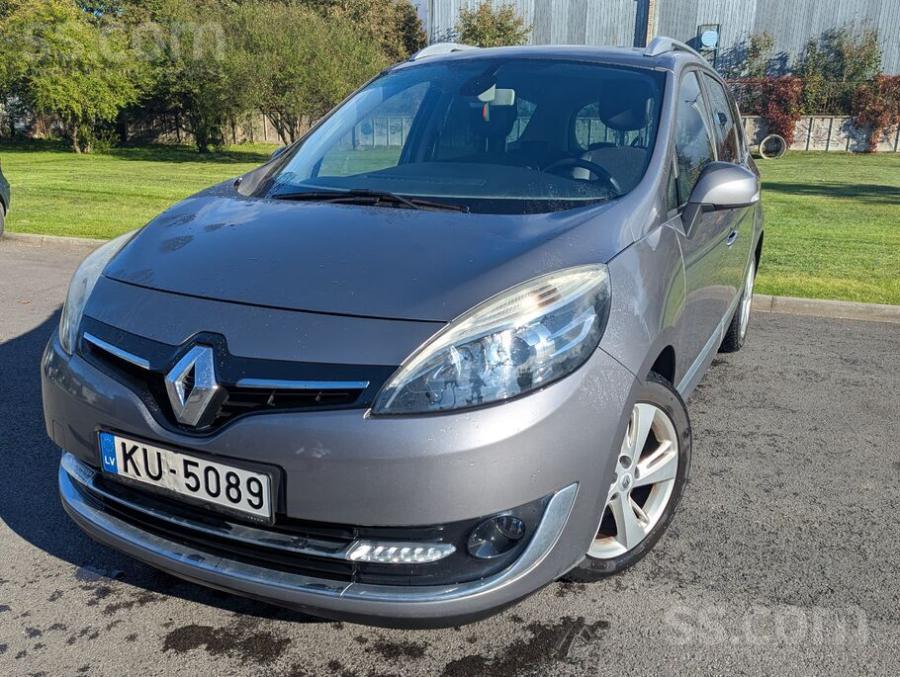 Grey Renault Grand Scenic 2013 in Liepaja, with an engine capacity of 1.50 L and mileage of 182 thousand km for 3500 €, photo 1 on AUTOMOTO.COM.LV