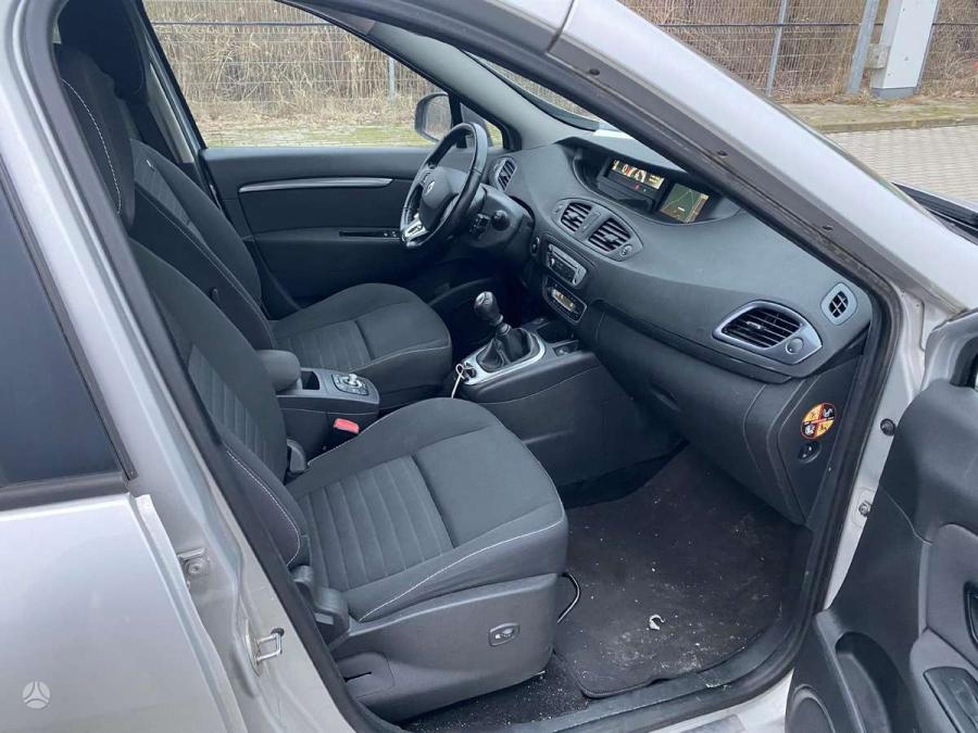Grey Renault Grand Scenic 2016 in Marijampole, with an engine capacity of 1.46 L and mileage of 232 thousand km for 5400 €, photo 12 on AUTOMOTO.COM.LV