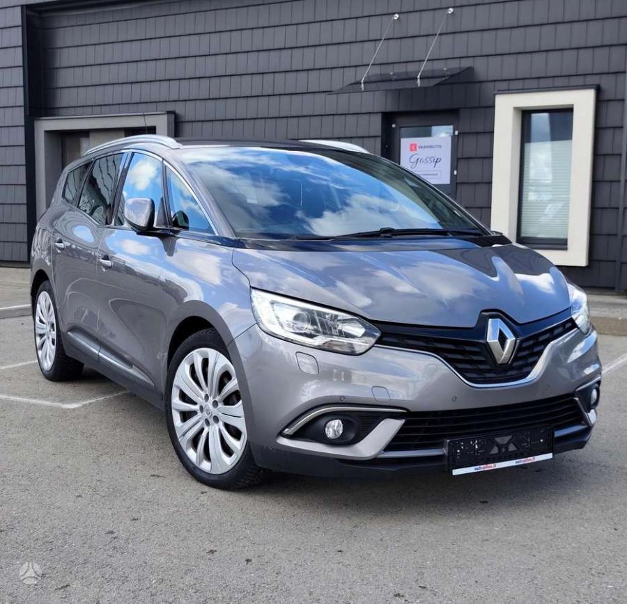 Grey Renault Grand Scenic 2016 in Kaunas, with an engine capacity of 1.46 L and mileage of 205 thousand km for 7999 €, photo 4 on AUTOMOTO.COM.LV