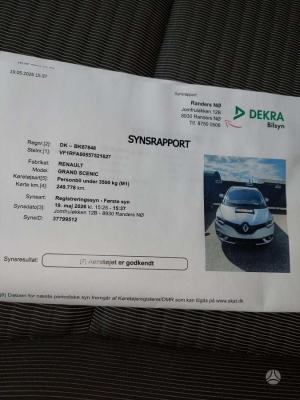 Pelēks Renault Grand Scenic 2017 Marijampole, ar dzinēja tilpumu 1.46 L un nobraukumu 249 tūkst. km par 7750 €, foto 12 vietnē AUTOMOTO.COM.LV