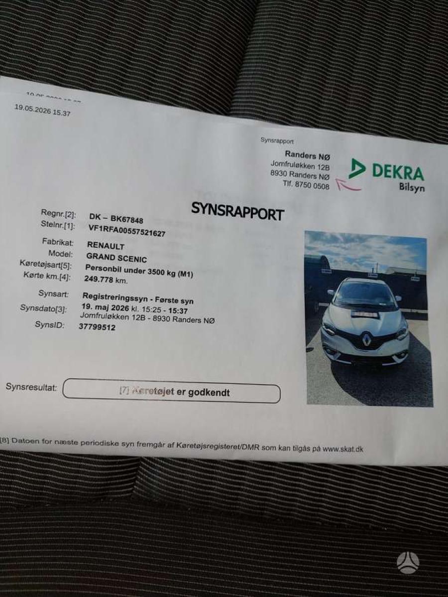 Pelēks Renault Grand Scenic 2017 Marijampole, ar dzinēja tilpumu 1.46 L un nobraukumu 249 tūkst. km par 7750 €, foto 12 vietnē AUTOMOTO.COM.LV