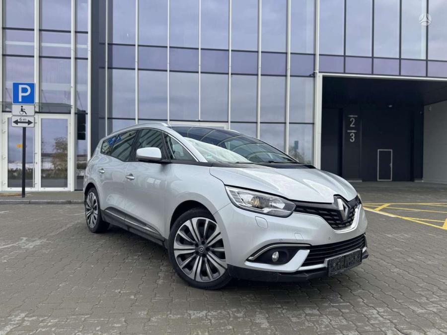 Grey Renault Grand Scenic 2020 in Vilnius, with an engine capacity of 1.75 L and mileage of 186 thousand km for 8900 €, photo 1 on AUTOMOTO.COM.LV