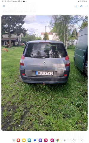 Renault Grand Scenic 2005 Rīga, ar dzinēja tilpumu 1.90 L un nobraukumu 200 tūkst. km par 650 €, foto 3 vietnē AUTOMOTO.COM.LV