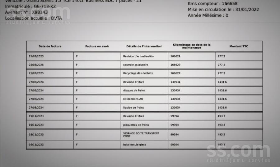 Renault Grand Scenic 2022 in Vilnius, with an engine capacity of 1.30 L and mileage of 166 thousand km for 14999 €, photo 22 on AUTOMOTO.COM.LV