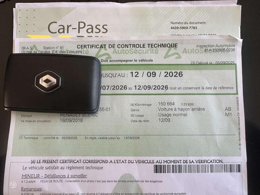 Red Renault Grand Scenic 2018 in Ukmerge, with an engine capacity of 1.33 L and mileage of 167 thousand km for 8550 €, photo 21 on AUTOMOTO.COM.LV