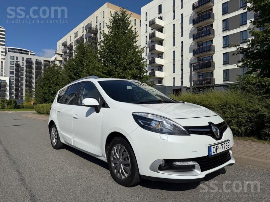 White Renault Grand Scenic 2013 in Riga, with an engine capacity of 1.50 L and mileage of 273 thousand km for 3890 €, photo 3 on AUTOMOTO.COM.LV
