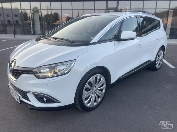 White Renault Grand Scenic 2018 in Kaunas, with an engine capacity of 1.20 L and mileage of 187 thousand km for 8250 €, photo 1 on AUTOMOTO.COM.LV