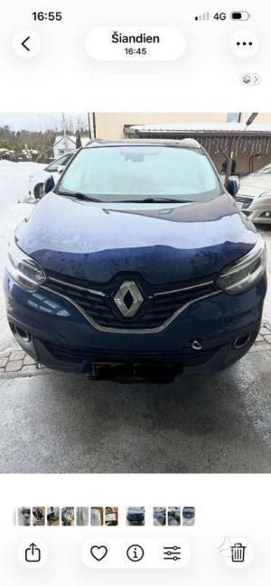 Blue Renault Kadjar 2017 in Taurage, with an engine capacity of 1.50 L and mileage of 200 thousand km for 6300 €, photo  on AUTOMOTO.COM.LV
