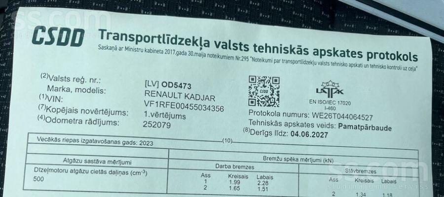 Grey Renault Kadjar 2016 in Kuldiga, with an engine capacity of 1.50 L and mileage of 252 thousand km for 7190 €, photo 22 on AUTOMOTO.COM.LV