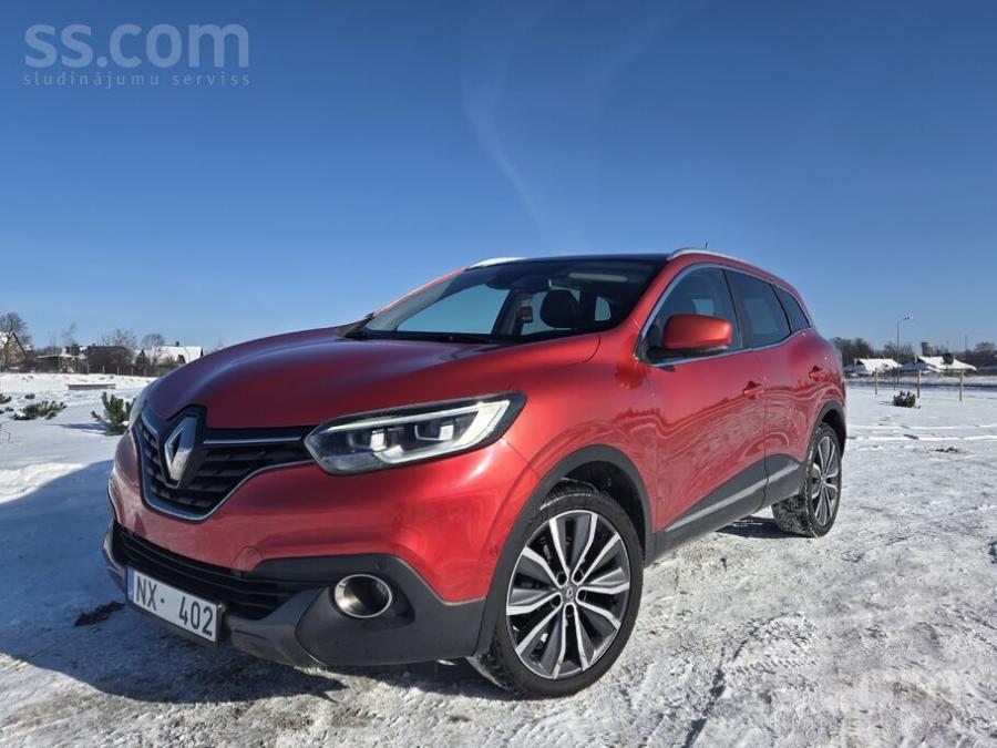 Red Renault Kadjar 2016 in Daugavpils, with an engine capacity of 1.50 L and mileage of 265 thousand km for 8700 €, photo 1 on AUTOMOTO.COM.LV