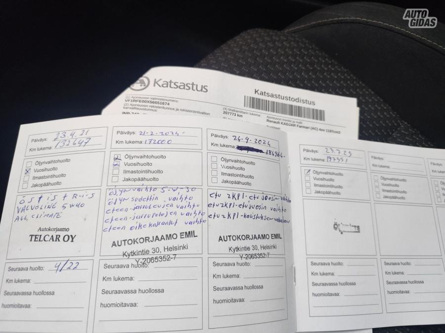 Balts Renault Kadjar 2016 Telšiai, ar dzinēja tilpumu 1.20 L un nobraukumu 209 tūkst. km par 6500 €, foto 29 vietnē AUTOMOTO.COM.LV