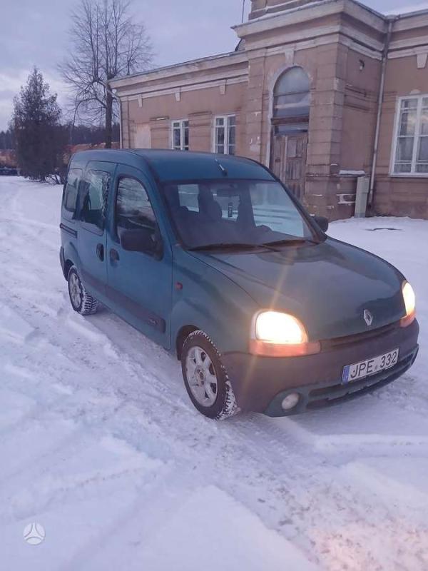 Green Renault Kangoo 2002 in Kursenai, with an engine capacity of 1.87 L and mileage of 360 thousand km for 1100 €, photo 1 on AUTOMOTO.COM.LV