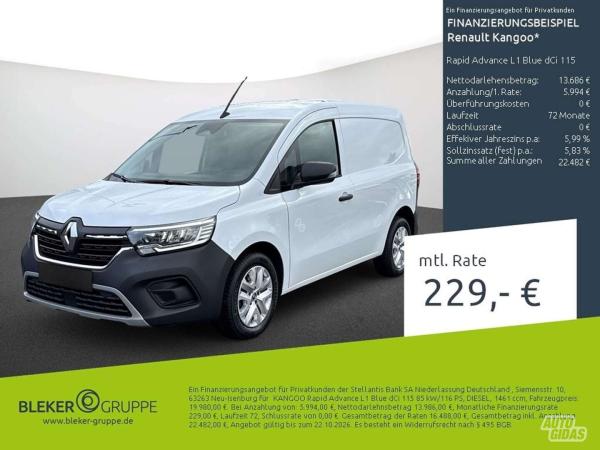 White Renault Kangoo 2023 in Kaunas, with an engine capacity of 1.50 L and mileage of 24 thousand km for 22070 €, photo 1 on AUTOMOTO.COM.LV