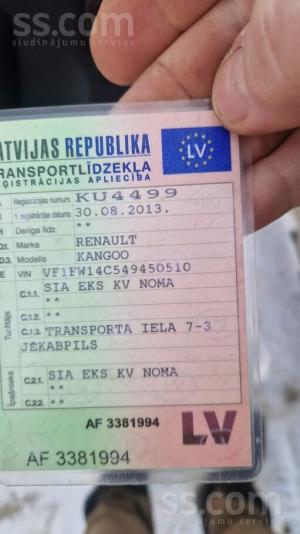 Белый Рено Кенгу 2013 в Екабпилс, объемом двигателя 1.50 л и пробегом 241 тыс. км за 3500 €, фото 3 на AUTOMOTO.COM.LV