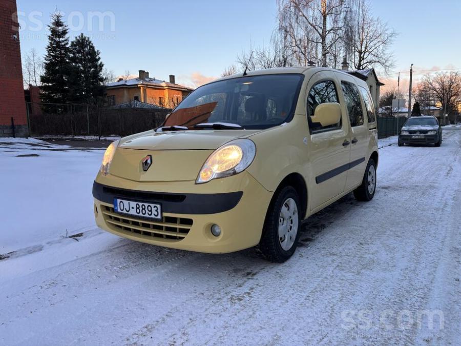 Yellow Renault Kangoo 2010 in Riga, with an engine capacity of 1.60 L and mileage of 179 thousand km for 3200 €, photo 2 on AUTOMOTO.COM.LV