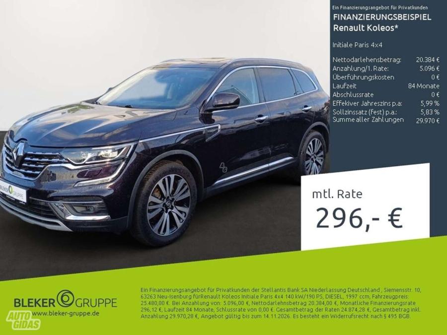 Melns Renault Koleos 2020 Kauņa, ar dzinēja tilpumu 2.00 L un nobraukumu 30 tūkst. km par 28044 €, foto 1 vietnē AUTOMOTO.COM.LV