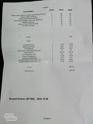 Grey Renault Koleos 2008 in Kaunas, with an engine capacity of 2.00 L and mileage of 311 thousand km for 1350 €, photo 23 on AUTOMOTO.COM.LV