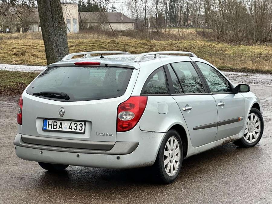 Pelēks Renault Laguna 2005 Viļņa, ar dzinēja tilpumu 2.00 L un nobraukumu 300 tūkst. km par 999 €, foto 7 vietnē AUTOMOTO.COM.LV