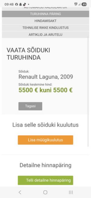 Renault Laguna 2009 in Viljandi, with an engine capacity of 2.00 L and mileage of 170 thousand km for 3300 €, photo 16 on AUTOMOTO.COM.LV