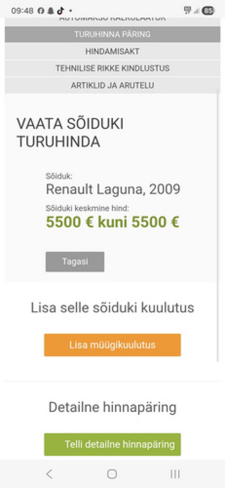 Renault Laguna 2009 in Viljandi, with an engine capacity of 2.00 L and mileage of 170 thousand km for 3300 €, photo 16 on AUTOMOTO.COM.LV
