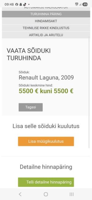 Renault Laguna 2009 in Viljandi, with an engine capacity of 2.00 L and mileage of 170 thousand km for 3300 €, photo 31 on AUTOMOTO.COM.LV