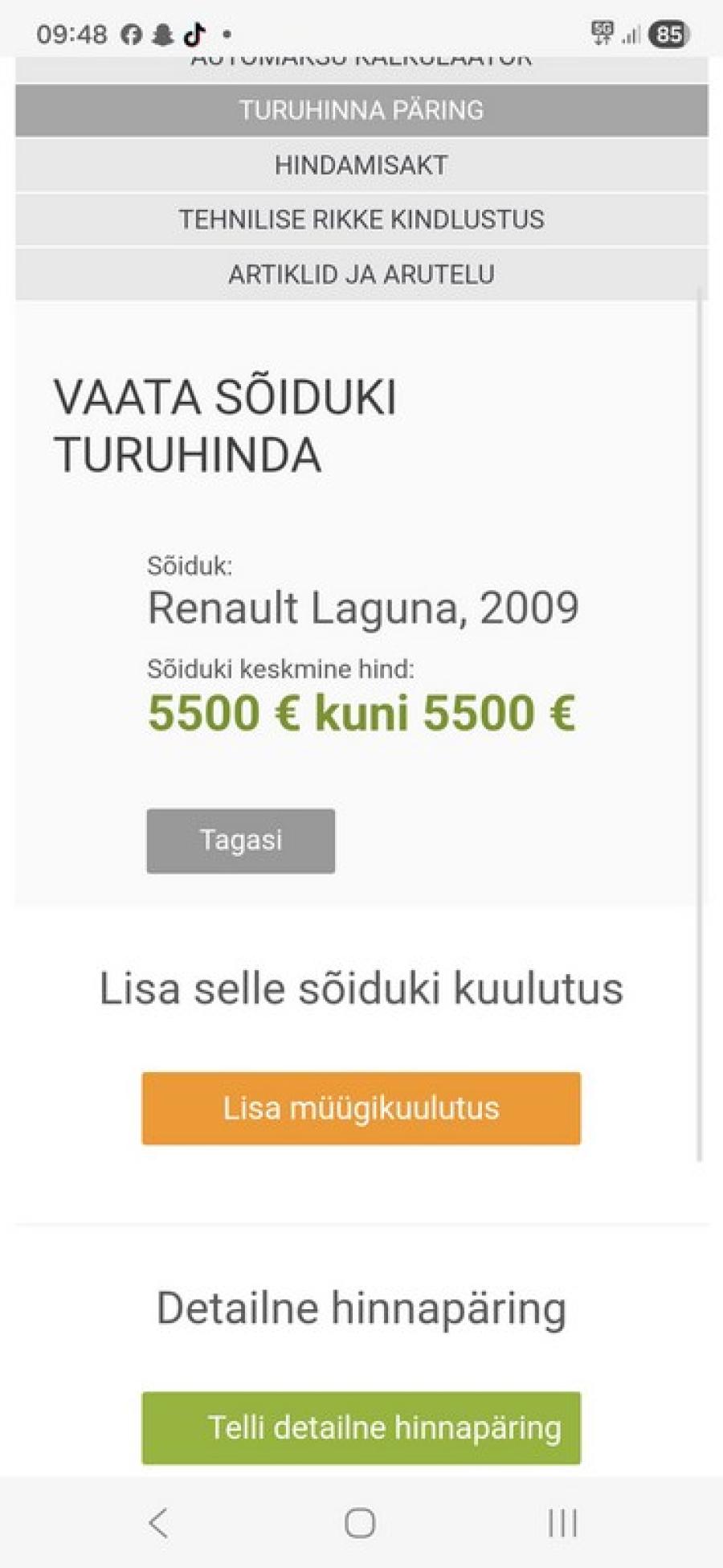Renault Laguna 2009 in Viljandi, with an engine capacity of 2.00 L and mileage of 170 thousand km for 3300 €, photo 31 on AUTOMOTO.COM.LV