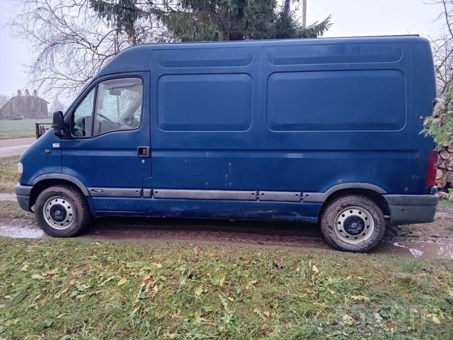 Blue Renault Master 2002 in Jelgava, with an engine capacity of 2.80 L and mileage of 480 thousand km for 1300 €, photo 1 on AUTOMOTO.COM.LV