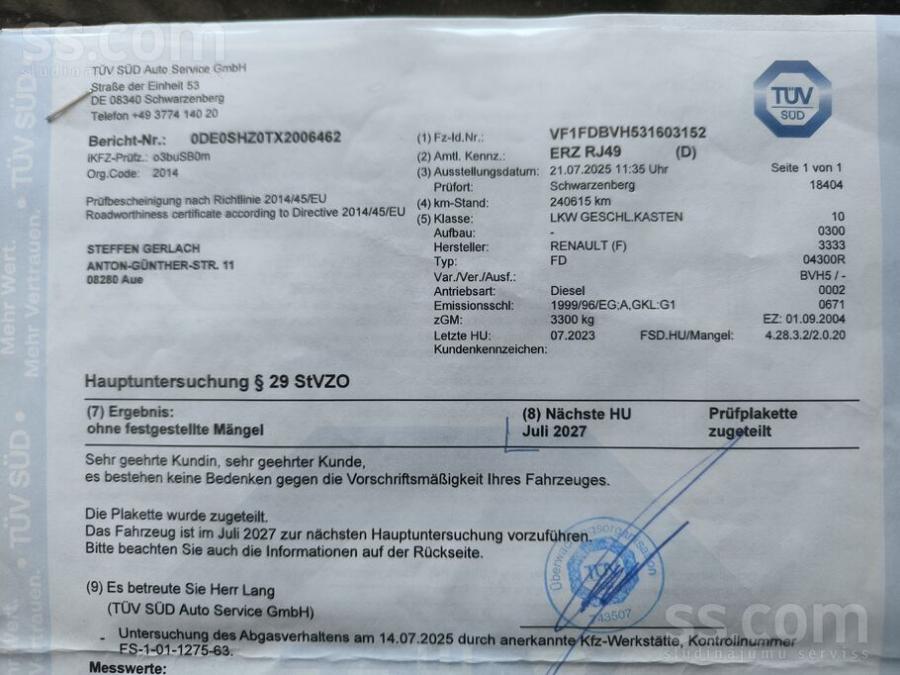 Balts Renault Master 2005 Ludza, ar dzinēja tilpumu 2.20 L un nobraukumu 248 tūkst. km par 5990 €, foto 25 vietnē AUTOMOTO.COM.LV