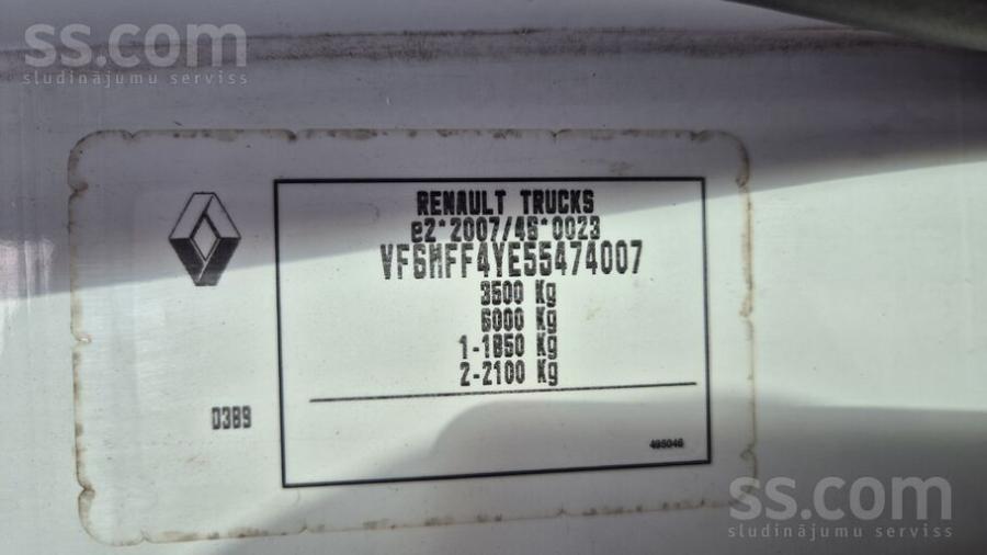 White Renault Master 2017 in Riga, with an engine capacity of 2.30 L and mileage of 338 thousand km for 8000 €, photo 13 on AUTOMOTO.COM.LV