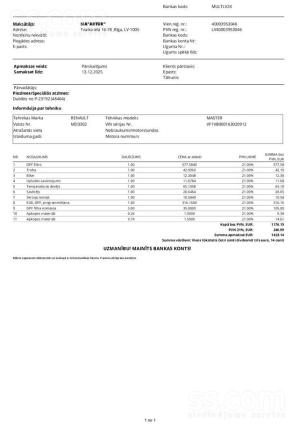 Balts Renault Master 2019 Rīga, ar dzinēja tilpumu 2.30 L un nobraukumu 563 tūkst. km par 7000 €, foto 12 vietnē AUTOMOTO.COM.LV