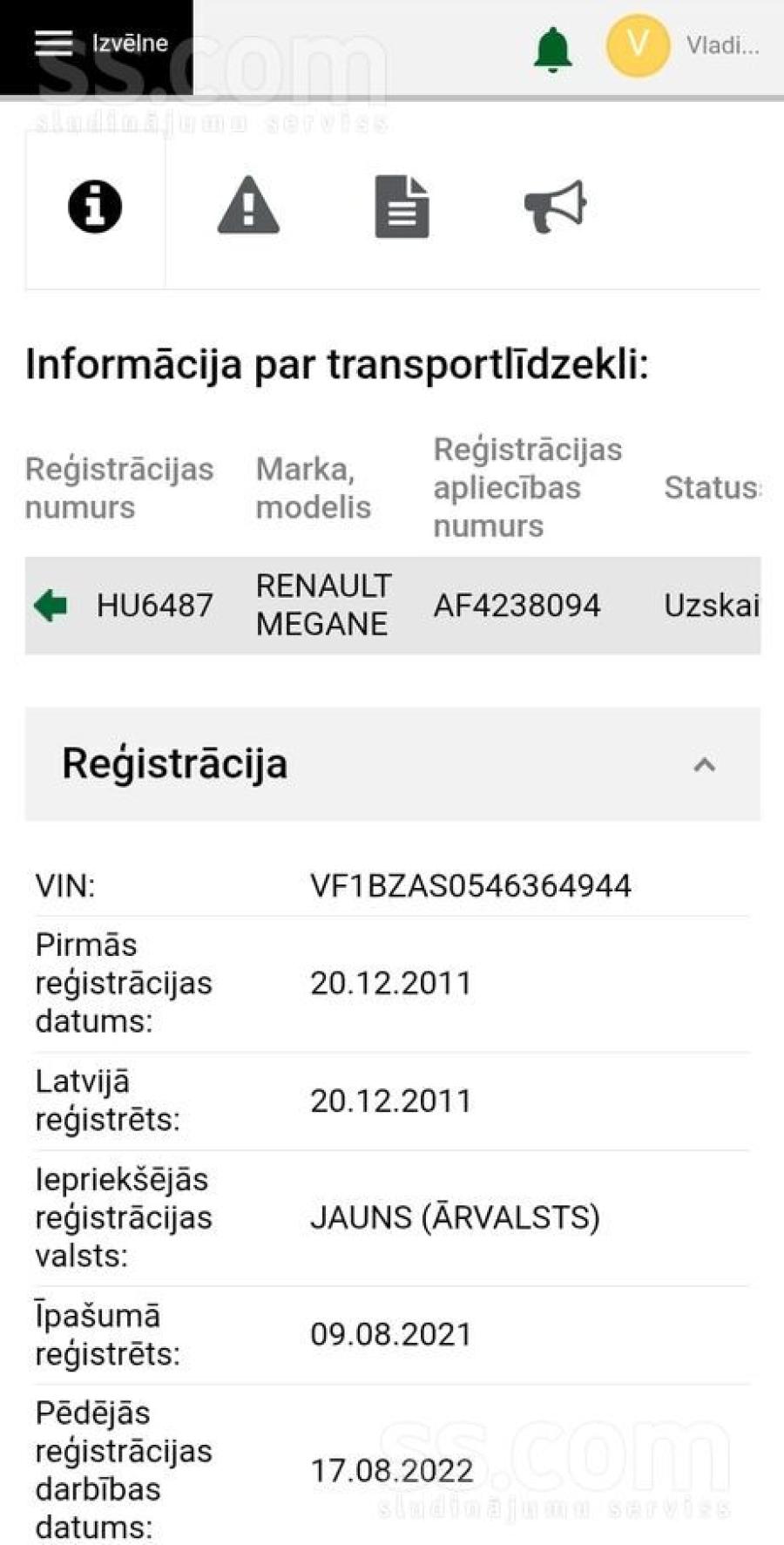 Zils Renault Megane 2011 Rīga, ar dzinēja tilpumu 1.50 L un nobraukumu 530 tūkst. km par 850 €, foto 15 vietnē AUTOMOTO.COM.LV