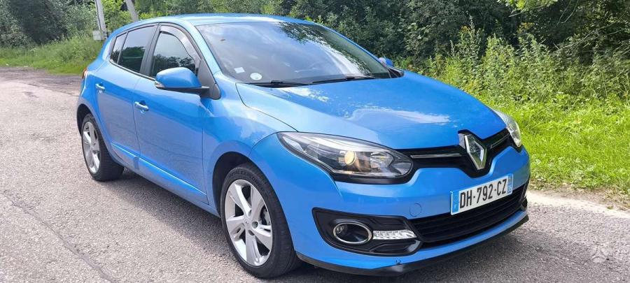 Blue Renault Megane 2014 in Kaunas, with an engine capacity of 1.46 L and mileage of 216 thousand km for 3850 €, photo 1 on AUTOMOTO.COM.LV