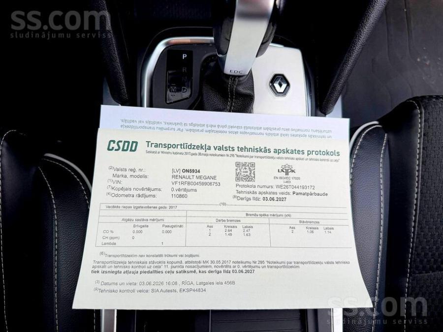 Zils Renault Megane 2018 Rīga, ar dzinēja tilpumu 1.20 L un nobraukumu 110 tūkst. km par 9250 €, foto 30 vietnē AUTOMOTO.COM.LV